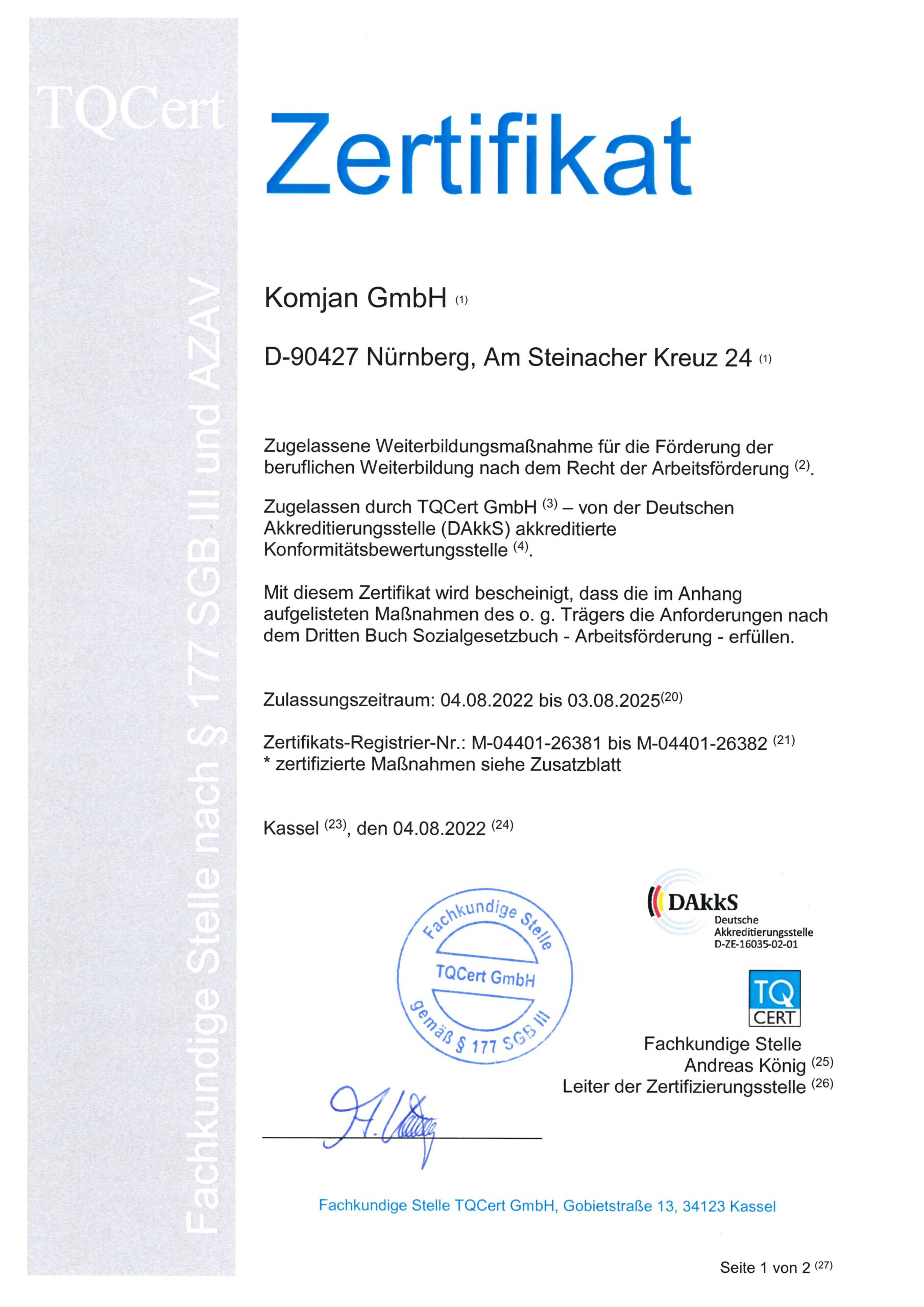 Standorte - komjan Weiterbildung